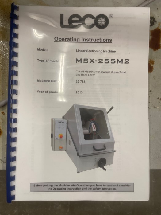 LECO MSX-255M2 Linear Sectioning Machine for sale