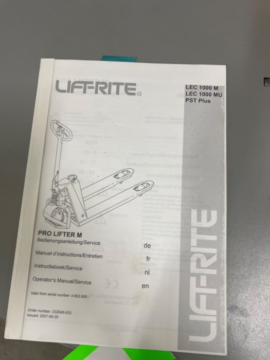 LIFT-RITE PRO LIFTER MOTORIZED MODEL#LEC1000M for sale