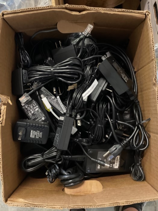 Lot of (1) Pallet of Assorted Computer Parts & Cords for sale