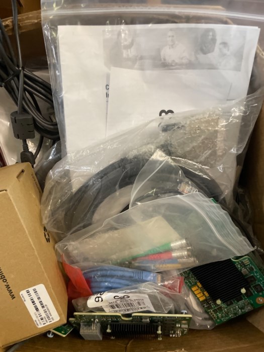 Lot of (1) Pallet of Assorted Computer Parts & Cords for sale