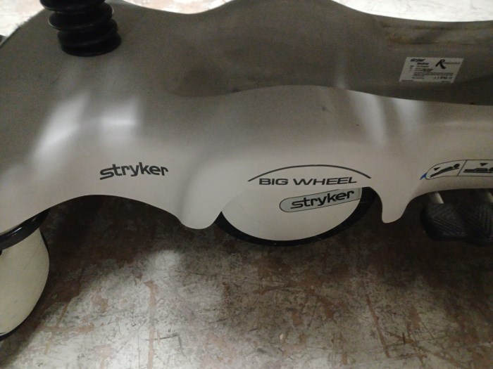 Lot of (1) Stryker Big wheel stretcher and misc. bed parts for sale