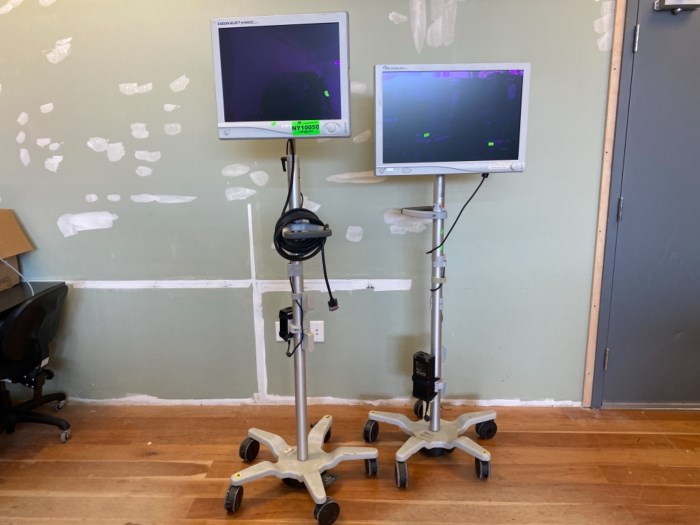 Lot of (2) Stryker Monitors on Rolling Stands for sale