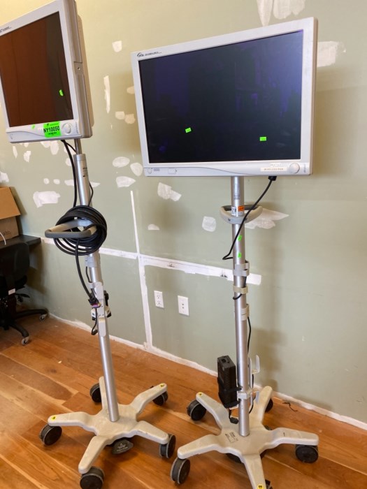 Lot of (2) Stryker Monitors on Rolling Stands for sale