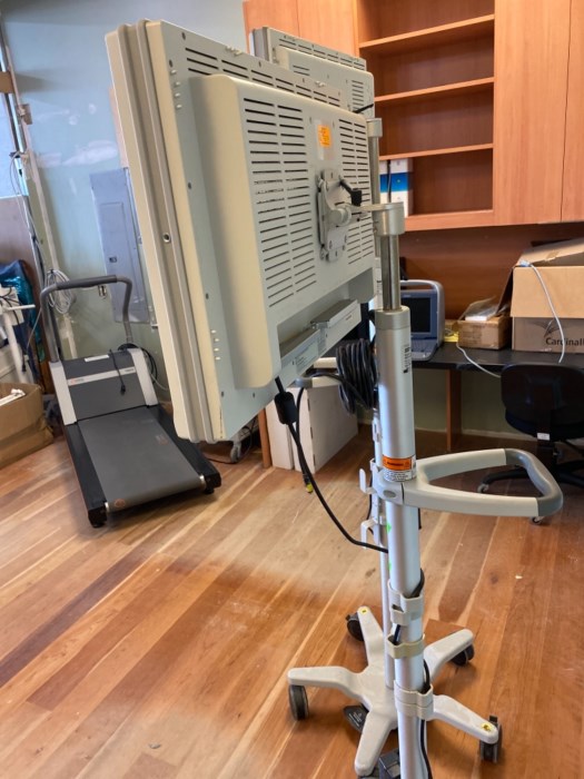 Lot of (2) Stryker Monitors on Rolling Stands for sale
