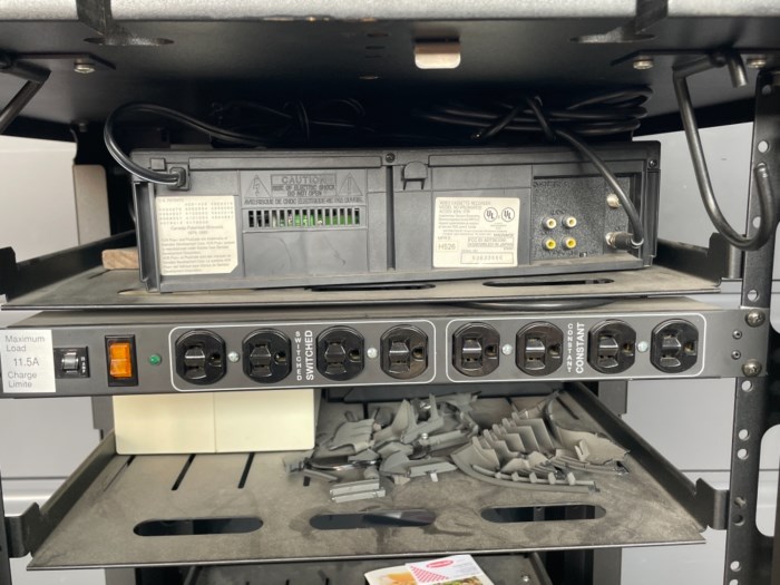 Lot of (4) Rolling Media Carts for sale