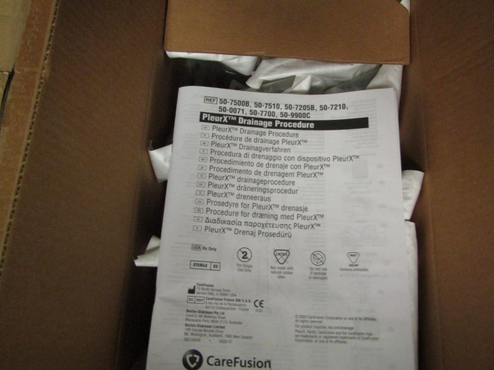 Lot of 5 Boxes of CareFusion 50-7510 PleurX Drainage Kit, 1000mL (10 Per Box) for sale