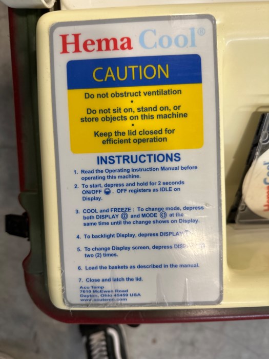 Lot of 5 Hemacool Mobile Blood Storage and Cooling Refrigerator HMC-MIL ...