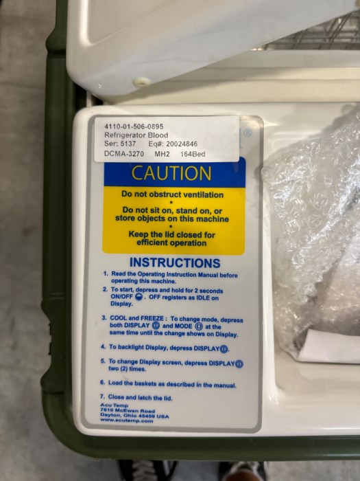 Lot of 6 Hemacool Mobile Blood Storage and Cooling Refrigerator HMC-MIL ...