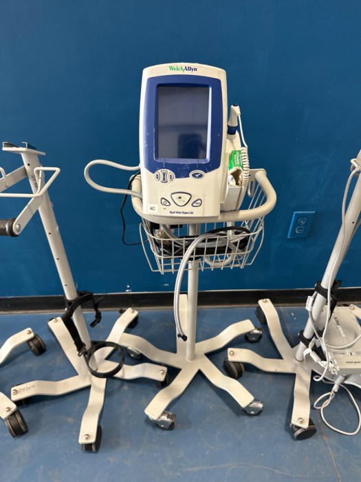 Lot of 6 Medical Stands + 1 WelchAllyn Spot Vital Sign LXi for sale