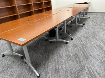 Lot of (6) rolling folding office tables, BL13.202 for sale