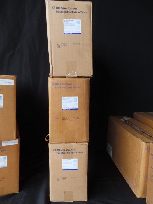 LOT OF 8 CASES OF BD BLOOD COLLECTION TUBES for sale