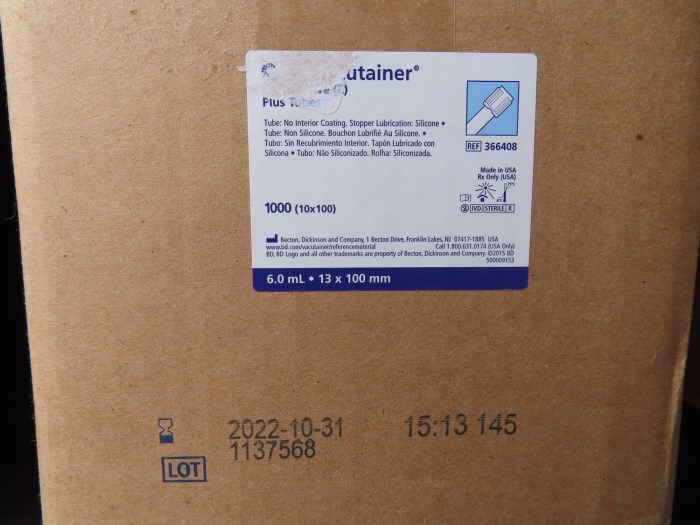 LOT OF 8 CASES OF BD BLOOD COLLECTION TUBES for sale