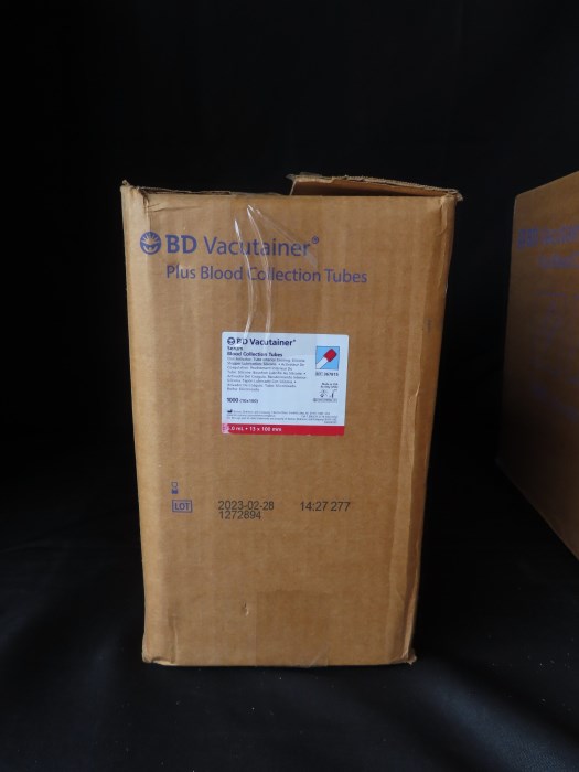 LOT OF 8 CASES OF BD BLOOD COLLECTION TUBES for sale