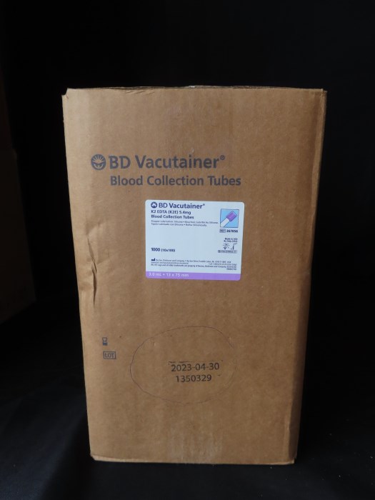 LOT OF 8 CASES OF BD BLOOD COLLECTION TUBES for sale