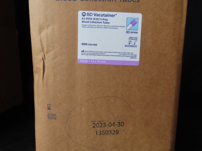 LOT OF 8 CASES OF BD BLOOD COLLECTION TUBES for sale