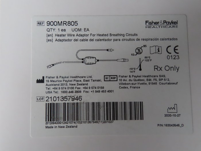 Lot of 8 Fisher & Paykel Heater Wire Adaptor For Heated Breathing ...