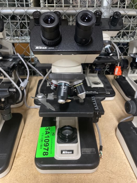 Lot of (8) Nikon Alphaphot-2 YS2 Tabletop Microscopes for sale
