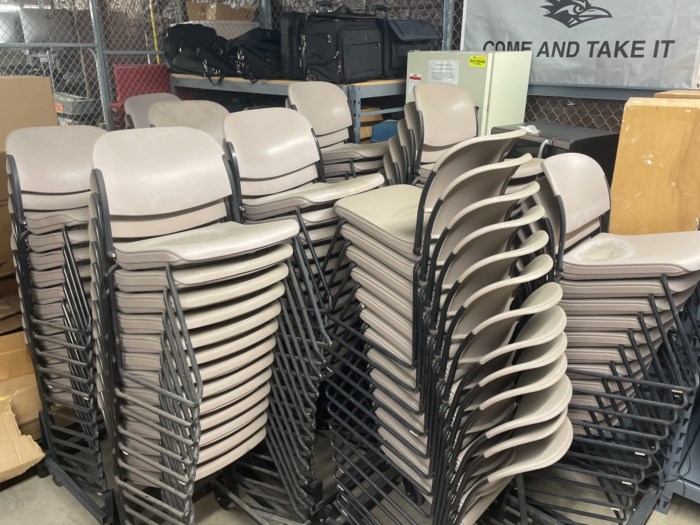 Lot of Approximately (135) KI Brand Stackable Assembly Style Chairs for ...