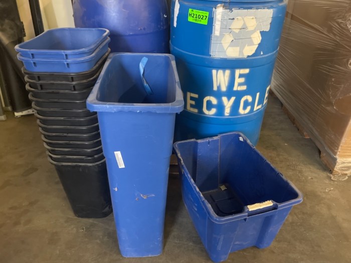 Lot of Assorted Recycling Bins & Containers for sale