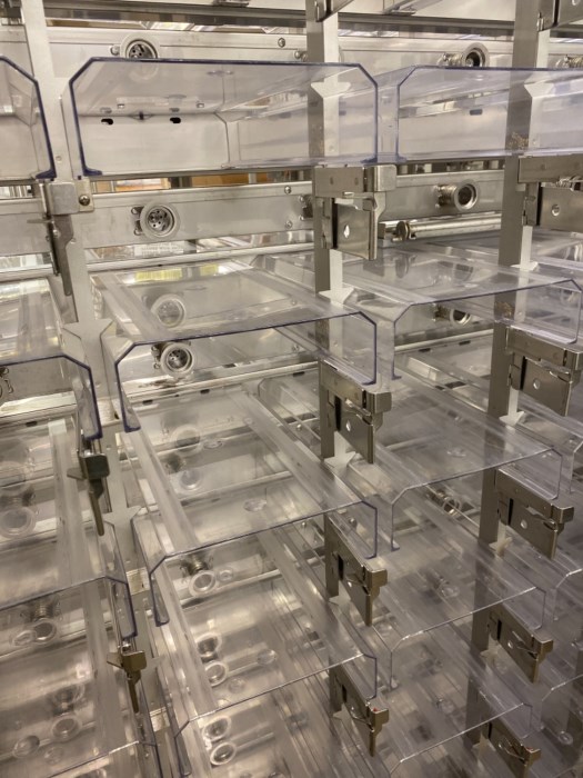 Lot of estimated 17 ventilation racks by lab products for sale