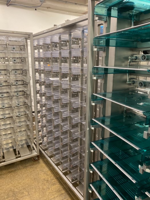 Lot of estimated 17 ventilation racks by lab products for sale