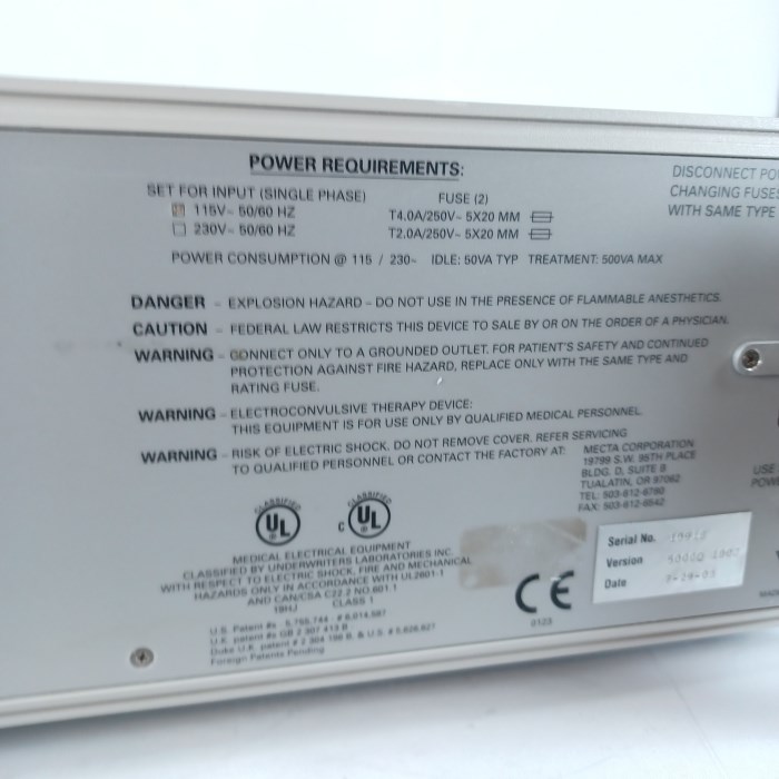 Mecta Spectrum 5000Q ECT Device for sale