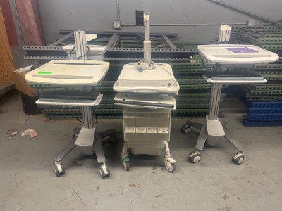 Medical Laptop Rolling Work Stations (Lot of 3) for sale