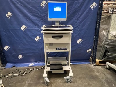 Medtronic Medical Rolling Cart w/ CPU, Printer, Monitor & Keyboard for sale