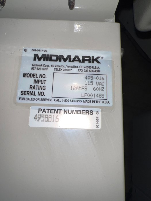 MidMark model #405 for sale