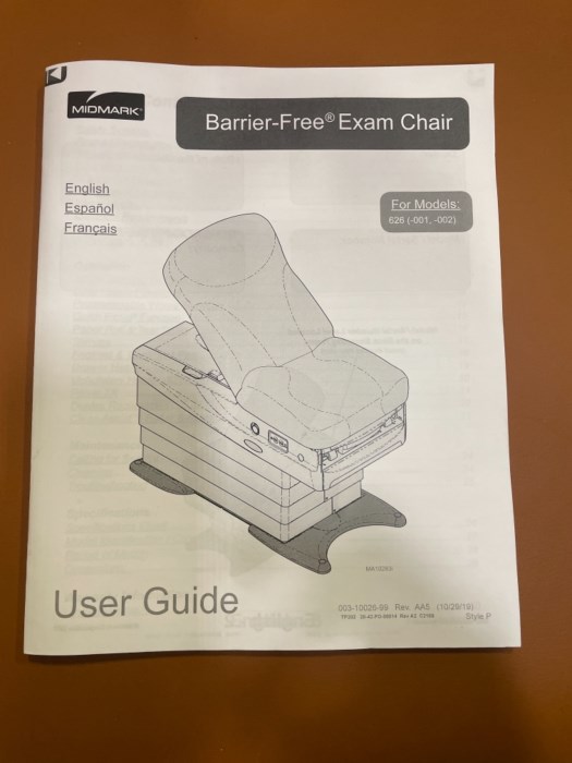 Midmark Model 626-001 Exam Bed - Operational At Time of Auction for sale