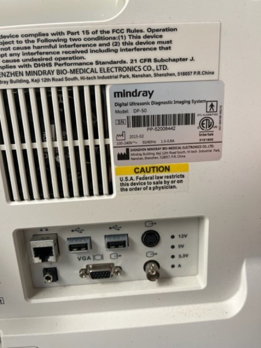 Mindray DP-150 Ultrasound - 2 probes for sale