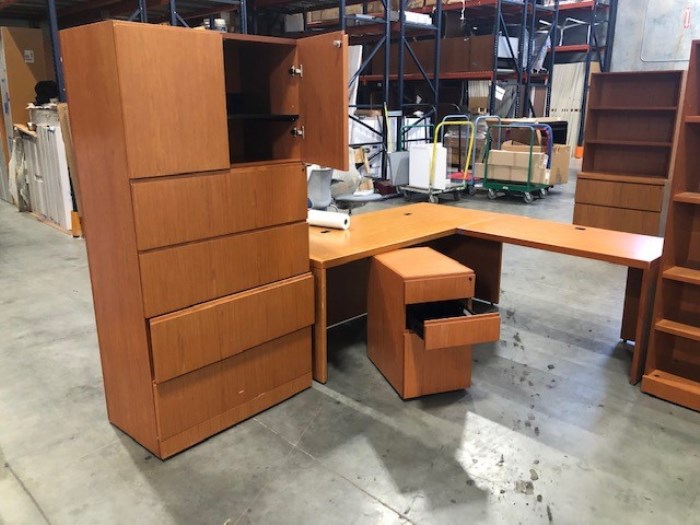 Office Suite Consisting of 72" L- Desk, 48" return, 36” Bookcase, one ...