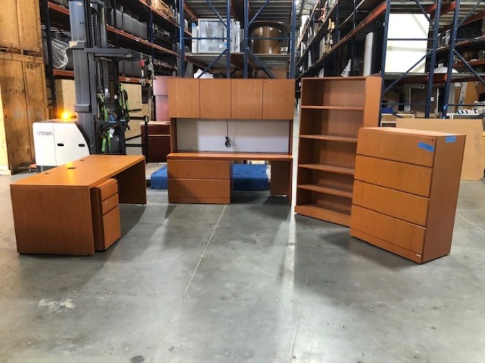 Office Suite Including: 72x30 Desk, 72 Credenza, 36” Bookcase, File ...