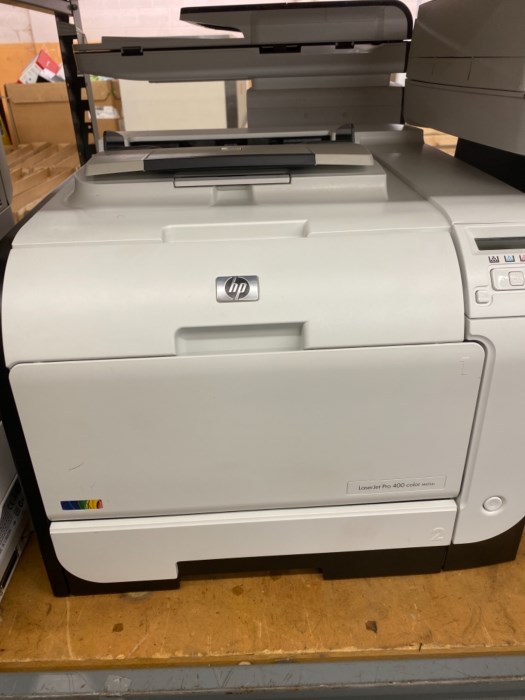 One and a half aisles of printers for sale