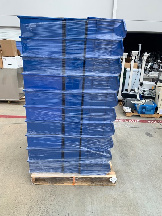 Pallet Of Plastic Medical Bins. Minor Wear and Tear From General Use ...