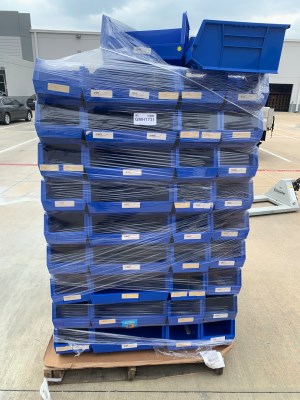 Pallet Of Plastic Medical Bins for sale