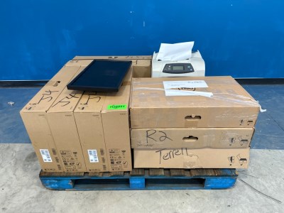 Pallet with 10 Computer Monitors + 1 Printer for sale