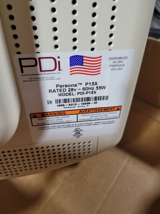 PDI PERSONA 15X Bedside TV for sale