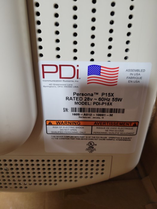 PDI PERSONA 15X Bedside TV for sale