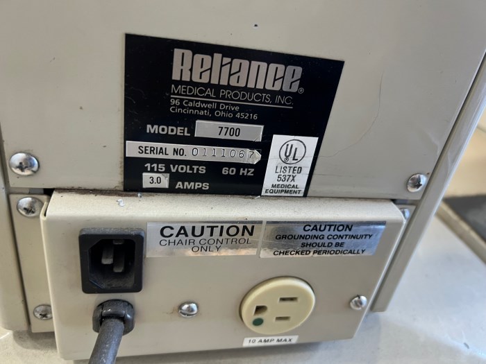 Reliance 7700 Ophthalmic Stand w/ Marco 1 Keratometer for sale