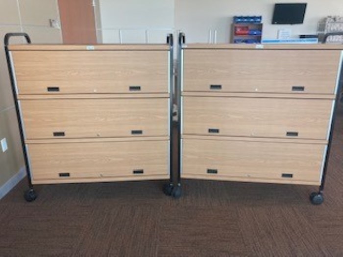 Rolling Cabinets and Binders for sale