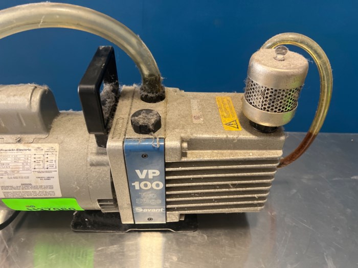 Savant VP 100 Two Stage Vacuum Pump w/ Frank Electric 1/2 HP Motor for sale