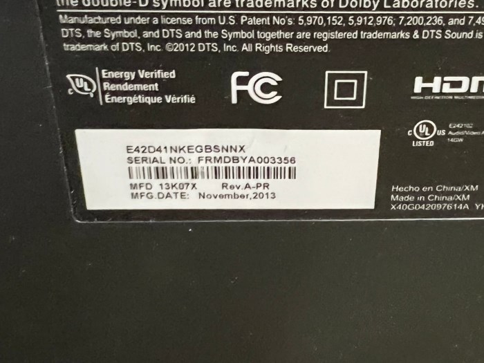 Sharp Model: LC-42LB150U Television for sale