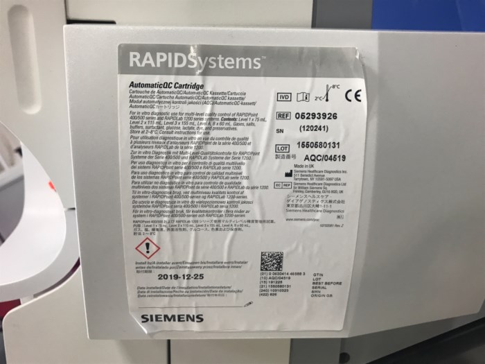Siemens Blood/Gas Analyzer for sale