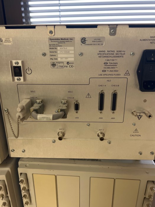 Spacelabs 90478-A Telemetry Monitor With 8 90478 Modules per unit; and ...