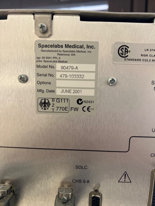 Spacelabs 90479-A Telemetry Monitor With 8 90478 Modules per unit ...