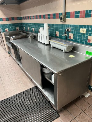 Stainless Steel Prep Station w/ Fry Station & Under-storage for sale
