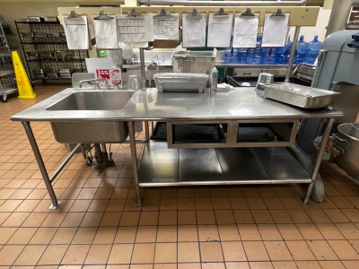 Stainless Steel Prep Station w/ Sink & Under-storage for sale