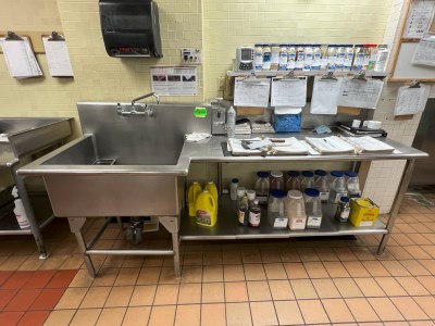 Stainless Steel Prep Station w/ Sink & Under-storage for sale