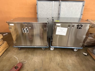 Stainless Steel Utility Carts w/ Enclosed Base (Lot of 2) for sale